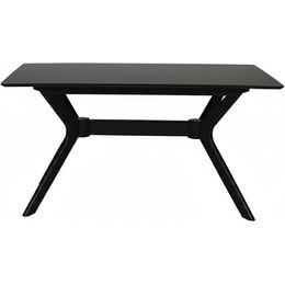 Esstisch Jahnke "DINE REX", schwarz, schwarz, schwarz, B:140cm H:75,5cm T:80cm, Tische, Esstisch, Esstisch, Massivholz, Skandi-Look, bis zu 6 Personen, 140x80 cm