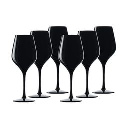 Weinglas ST&Ouml;LZLE "Weingl&auml;ser Exquisit 350 ml 6er Set schwarz", schwarz, Glas, Trinkgef&auml;&szlig;e, Weinglas