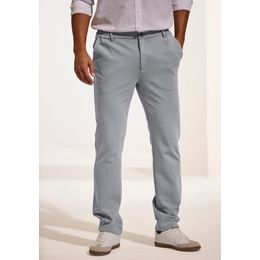 H.I.S. Stoffhose H.I.S "Dehnbund-Hose mit seitlichem Gummizug, auch in gro&szlig;en Gr&ouml;&szlig;en", Herren, Gr. 32, L&auml;nge 34, blaugrau, Jersey, Obermaterial: 73% Baumwolle, 17% Polyamid, 10% Elasthan, comfort fit lang, Hosen Stoffhose, Komfortbund - besonders bequem