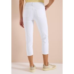 Slim-fit-Jeans Cecil, Damen, Gr. 28, L&auml;nge 24, wei&szlig;, Jeans, 78% Baumwolle, 21% Elastomultiester, 1% Elasthan, unifarben, 3/4-L&auml;nge, Jeans Slim-fit-Jeans, in 3/4-L&auml;nge