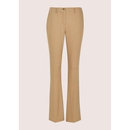Madeleine Mode B&uuml;gelfaltenhose MADELEINE "B&uuml;gelfaltenhose Stoffhose mit Formbund", Damen, Gr. 34, N + K Gr, macchiato, Obermaterial: 90% Viskose CV. 10% Leinen LI., Modern, Hosen, Hose mit Bootcut
