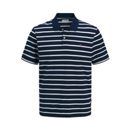 Jack & Jones Poloshirt JACK & JONES "JPRBLUADAM SS STRIPED POLO", Herren, Gr. L, pageant blau, Jersey, Obermaterial: 100% Baumwolle, gestreift, regular fit normal, ohne Ausschnitt, Shirts, mit Streifen Muster
