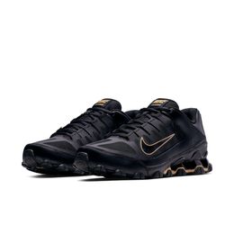 Trainingsschuh Nike "REAX 8 TR MESH", Herren, Gr. 41, schwarz (schwarz, metallic gold, schwarz), Leder, Synthetik, Schuhe