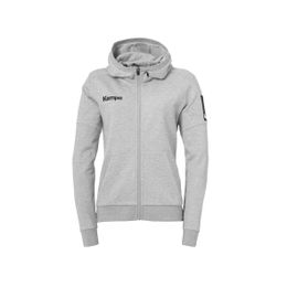 Trainingsjacke Kempa "Kapuzenjacke STATUS WOMEN", Damen, Gr. M, grau (grau melange), Obermaterial: 72% Baumwolle CO. 28% Polyester PES., Jacken Trainingsjacke