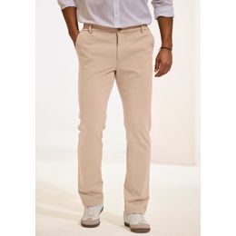 H.I.S. Stoffhose H.I.S "Dehnbund-Hose mit seitlichem Gummizug, auch in gro&szlig;en Gr&ouml;&szlig;en", Herren, Gr. 32, L&auml;nge 34, beige, Jersey, Obermaterial: 73% Baumwolle, 17% Polyamid, 10% Elasthan, comfort fit lang, Hosen Stoffhose, Komfortbund - besonders bequem