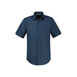 Kurzarmhemd Lerros "Kurzarmhemd, unifarben in gro&szlig;en Gr&ouml;&szlig;en", Herren, Gr. 4XL, extraweit, classic navy, 80% Baumwolle, 20% Leinen, Hemden
