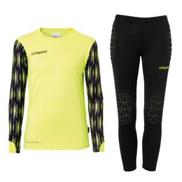 Sportanzug Uhlsport "Torwart-Sets REACTION GOALKEEPER SET JUNIOR", Jungen, Gr. 128, gelb (fluo gelb, schwarz), Obermaterial: 100% Polyester Pol. recyc.., Sportanz&uuml;ge
