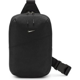 Rucksack Nike "NK AURA CROSSBODY", schwarz (schwarz, schwarz, gunmetal), Rucks&auml;cke, Obermaterial: 100% Nylon, Rucksack, f&uuml;r Erwachsene, mit 5 Liter Volumen, aus Nylon