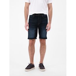 Shorts Lerros "Denim Bermuda aus flexiblem Baumwollmischgewebe", Herren, Gr. 38, dunkelblau, 99% Baumwolle, 1% Elasthan, Hosen Shorts