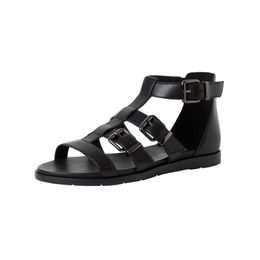 Schaftsandalette Tamaris "Tamaris Sandalen Leder", Damen, Gr. 37, schwarz, Leder, Schuhe