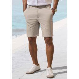 H.I.S. Shorts H.I.S "Dehnbund-Hose mit seitlichem Gummizug, auch in gro&szlig;en Gr&ouml;&szlig;en", Herren, Gr. 32, N-Gr, beige, Jersey, Obermaterial: 73% Baumwolle, 17% Polyamid, 10% Elasthan, comfort fit kurz, Hosen Shorts, Komfortbund - besonders bequem