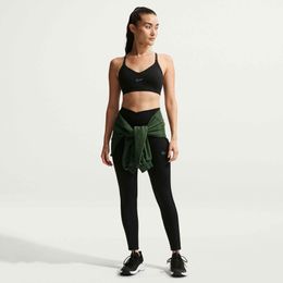 Trainingstights Nike "W NK DF ONE HR TIGHT USM GLS", Damen, Gr. S, N-Gr, wei&szlig;, neutral, Obermaterial: 80% Polyester, 20% Elasthan, Hosen, schnell trocknendes Material, hoher Bund, sportlicher Stil