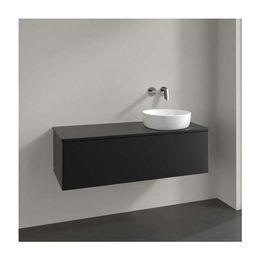 Villeroy & Boch Villeroy und Boch Antao Waschtisch-Unterschrank K34050PD 120x36x50cm, Hahnloch, Waschbeckenplattenfarbe Lack, black matt lacquer