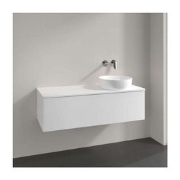 Villeroy & Boch Villeroy und Boch Antao Waschtisch-Unterschrank K34050MT 120x36x50cm, Hahnloch, Waschbeckenplattenfarbe Lack, white matt lacquer