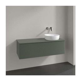 Villeroy & Boch Villeroy und Boch Antao Waschtisch-Unterschrank K34150HL 120x36x50cm, Hahnloch, Waschbeckenplattenfarbe Lack, leaf green matt lacquer