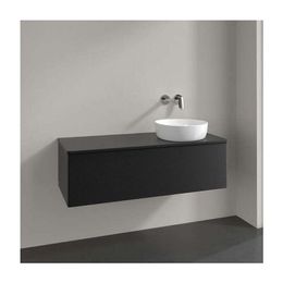 Villeroy & Boch Villeroy und Boch Antao Waschtisch-Unterschrank K34150PD 120x36x50cm, Hahnloch, Waschbeckenplattenfarbe Lack, black matt lacquer