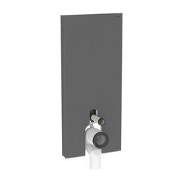 Geberit Monolith Plus Stand-WC-Modul 131233CD7 Front schwarz, Seitenverkleidung schwarz / Aluminium geb&uuml;rstet, Bauh&ouml;he 114cm