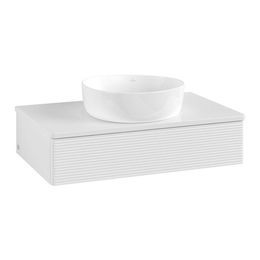 Villeroy & Boch Villeroy und Boch Antao Waschtisch-Unterschrank L08110GF mit Beleuchtung, 80x19x50cm, Waschbeckenplattenfarbe Lack, glossy white lacquer