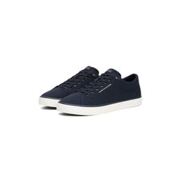 Sneaker Tommy Hilfiger "TH HI VULC LOW CORE CANVAS", Herren, Gr. 42, blau (dunkelblau), Textil, Schuhe Sneaker, Freizeitschuh, Halbschuh, Schn&uuml;rer mit weich gepolstertem Schaftrand
