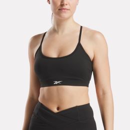 Sport-BH Reebok "KENDAL CORE STRAPPY BRA", Damen, Gr. L, N-Gr, schwarz, Obermaterial: 100% Polyester. Futter: 91% Polyester, 9% Elasthan, BHs Sport-BH
