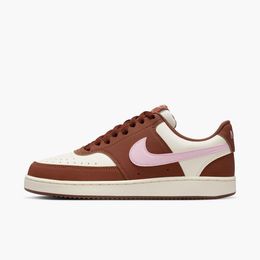 Sneaker Nike Sportswear "W COURT VISION LOW P NBK", Damen, Gr. 40,5, soft pearl, pink foam, fauna braun, Synthetik, Schuhe Sneaker, inspiriert vom Design des Nike Air Force