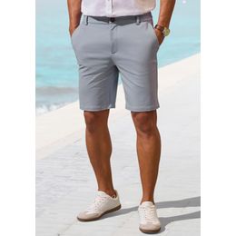 H.I.S. Shorts H.I.S "Dehnbund-Hose mit seitlichem Gummizug, auch in gro&szlig;en Gr&ouml;&szlig;en", Herren, Gr. 40, N-Gr, blaugrau, Jersey, Obermaterial: 73% Baumwolle, 17% Polyamid, 10% Elasthan, comfort fit kurz, Hosen Shorts, Komfortbund - besonders bequem