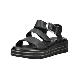 Keilsandalette Remonte "Remonte Sandalen Leder", Damen, Gr. 37, schwarz, Leder, Schuhe