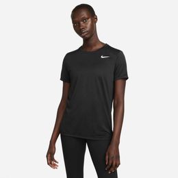 Trainingsshirt Nike "W NK DF RLGD SS TEE", Damen, Gr. L (42/44), schwarz, wei&szlig;, Obermaterial: 100% Polyester, normal, Shirts, sportlicher Stil, Kurzarm, f&uuml;r Fitness, Fu&szlig;ball, Yoga und Laufen