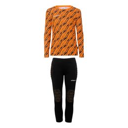Sportanzug Uhlsport "Torwart-Sets Progressive Junior", Jungen, Gr. 116, orange (fluo orange, schwarz), Obermaterial: 100% Polyester Pol. recyc.., Sportanz&uuml;ge