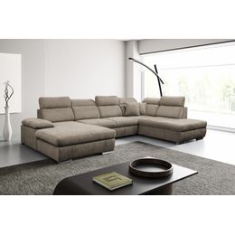 Wohnlandschaft WERK2 "Cordoba inkl. Bett, Bettkasten & Kopfteilfunktion, Breite 359 cm", natur, B:359cm H:86cm T:232cm, Sofas, Wohnlandschaft