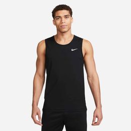 Tanktop Nike "DRI-FIT HYVERSE MEN'S SHORT-SLEEVE FITNESS TANK", Herren, Gr. S, schwarz, wei&szlig;, Obermaterial: 100% Polyester, Tops Tanktop, sportlicher Stil, schwei&szlig;ableitende Technologie, weiches Material