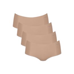 Panty Sloggi "Panty Zero Microfiber Shorts 2.0 4er Pack", Damen, Gr. XL, beige (nude), Obermaterial: 76% Polyamid PA. 24% Elasthan EL., Unterhosen Panty