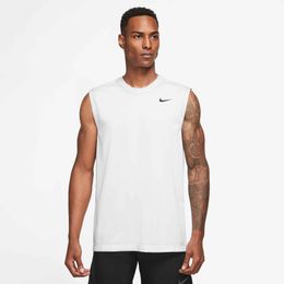 Tanktop Nike "Dri-FIT Legend Men's Sleeveless Fitness T-Shirt", Herren, Gr. M, wei&szlig;, Obermaterial: 100% Polyester, Tops Tanktop, lockere Passform, aus weichem Material
