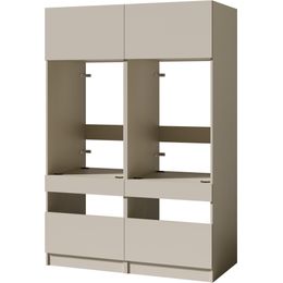 Mehrzweckschrank-Set BASIC BY BALCULINA "Washhome B/T/H 135x68x200 cm", kaschmirfarben, B:135cm H:200cm T:68cm, FSC-zertifizierter Holzwerkstoff, Kastenm&ouml;bel-Sets, Breite 135cm, h&ouml;henverstellbare Metallf&uuml;&szlig;e