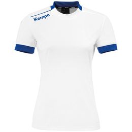 T-Shirt Kempa "Shirt PLAYER TRIKOT WOMEN", Damen, Gr. L, wei&szlig; (wei&szlig;, royal), Obermaterial: 100% Polyester PES., Shirts T-Shirt