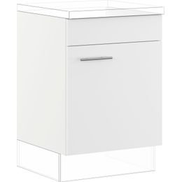 Kochfeldumbauschrank IMPULS K&Uuml;CHEN "Valencia", Breite/H&ouml;he: 60/72,3 cm", wei&szlig;, B:60cm H:72,3cm T:57,6cm, Dekorfolie, Holzwerkstoff, Schr&auml;nke, Kochfeldumbauschrank, vormontiert, mit Dreht&uuml;r und einem verstellbaren Einlegeboden