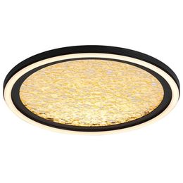 Searchlight LED Bilderleuchte "Luna LED Deckenleuchte, Schwarz und Gold", Energieeffizienz: G (A-G), schwarz, goldfarben, wei&szlig;, H: 6cm, 1 Stk., Leuchten