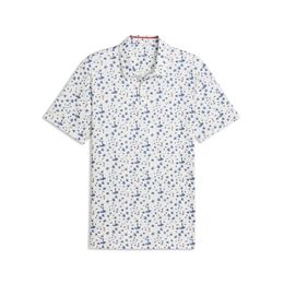 Poloshirt Puma "MATTR Lighthouse Golfpolo Herren", Herren, Gr. L, warm wei&szlig; deep navy candy apple blau rot, Obermaterial: 92% Polyester, 8% Elasthan. Einsatz: 92% Polyester, 8% Elasthan, bedruckt, regular fit, Shirts