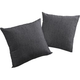 Dekokissen WIRTH "Torbole" Gr. 1, schwarz (schwarz, meliert), B:40cm L:40cm, Obermaterial: 90% Polyester, 10% Baumwolle, Dekokissen_Sitzkissen_Kissenh&uuml;llen