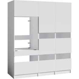 Mehrzweckschrank-Set BASIC BY BALCULINA "Washhome B/T/H 168x68x200 cm", wei&szlig;, B:168cm H:200cm T:68cm, FSC-zertifizierter Holzwerkstoff, Kastenm&ouml;bel-Sets, Breite 168cm, h&ouml;henverstellbare Metallf&uuml;&szlig;e