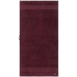 Duschtuch Lacoste "LLECROCO", bordeaux, B:70cm L:140cm, Frottier, Obermaterial: 100% Baumwolle, Handt&uuml;cher, mit Label-Applikationen
