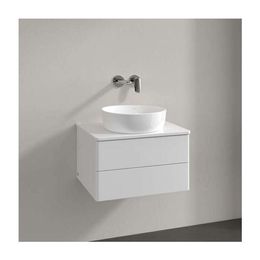 Villeroy & Boch Villeroy und Boch Antao Waschtisch-Unterschrank L18010GF mit Beleuchtung, 2 Ausz&uuml;ge, 600 x 360 x 500 mm, Front ohne Struktur, Glossy White Lacquer / Glossy White Lacquer