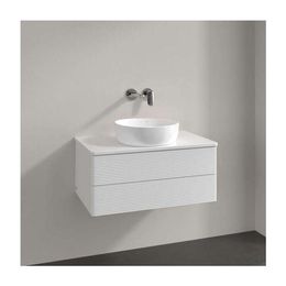Villeroy & Boch Villeroy und Boch Antao Waschtisch-Unterschrank K19150GF 80x36x50cm, Hahnloch, Waschbeckenplattenfarbe Lack, glossy white lacquer