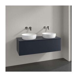 Villeroy & Boch Villeroy und Boch Antao Waschtisch-Unterschrank L35050HG mit Beleuchtung, 1 Auszug, 1200 x 360 x 500 mm, Front ohne Struktur, Midnight Blue Matt Lacquer / Midnight Blue Matt Lacquer