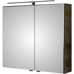 Spiegelschrank SAPHIR, eiche ribbeck quer nachbildung, B:80cm H:70,3cm T:14,9cm, Holzwerkstoff, Schr&auml;nke, Spiegelschrank
