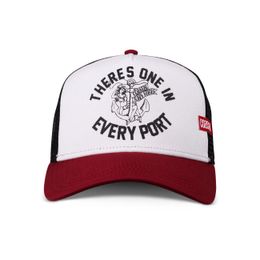 Trucker Cap COASTAL "Coastal HFT Every Port", Herren, Gr. onesize, wine, schwarz, sanftes wei&szlig;, 60% Baumwolle, 40% Polyester, Caps