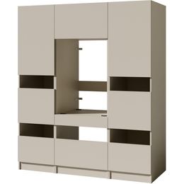 Mehrzweckschrank-Set BASIC BY BALCULINA "Washhome B/T/H 168x68x200 cm", kaschmirfarben, B:168cm H:200cm T:68cm, FSC-zertifizierter Holzwerkstoff, Kastenm&ouml;bel-Sets, Breite 168cm, h&ouml;henverstellbare Metallf&uuml;&szlig;e