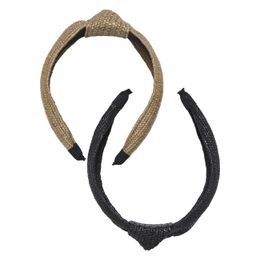 Loop Urban Classics "Urban Classics Unisex Braid Bast Headband 2-Pack", Damen, Gr. onesize, schwarz, beige, 80% Kunststoff, 20% Polyester, unifarben, Modet&uuml;cher Loop