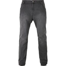 Bequeme Jeans Urban Classics "Urban Classics Herren Slim Fit Zip Jeans", Herren, Gr. 28/32, L&auml;nge 32, realschwarz washed, 98% Baumwolle, 2% Elasthan, unifarben, Jeans