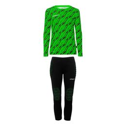 Sportanzug Uhlsport "Torwart-Sets Progressive Junior", Jungen, Gr. 116, gr&uuml;n (fluo gr&uuml;n, schwarz), Obermaterial: 100% Polyester Pol. recyc.., Sportanz&uuml;ge